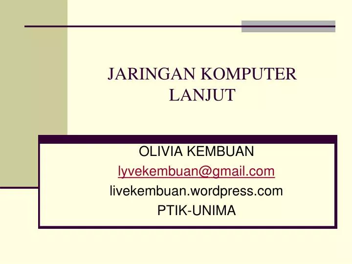 PPT - JARINGAN KOMPUTER LANJUT PowerPoint Presentation, free download ...