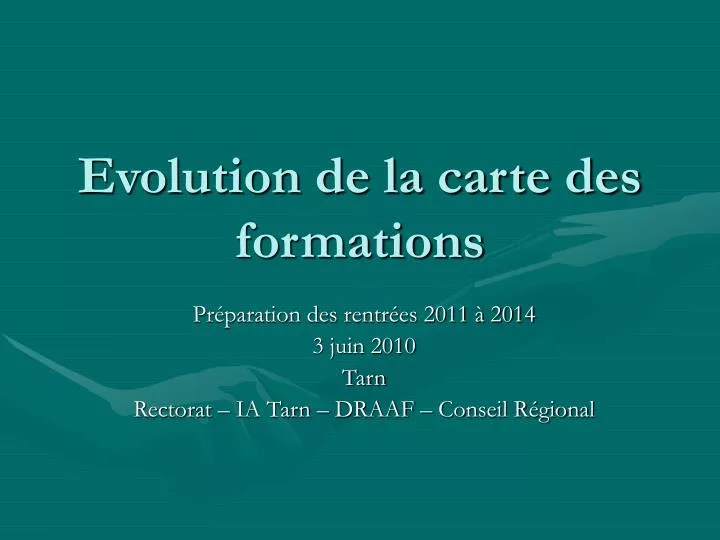 PPT - Evolution de la carte des formations PowerPoint Presentation ...