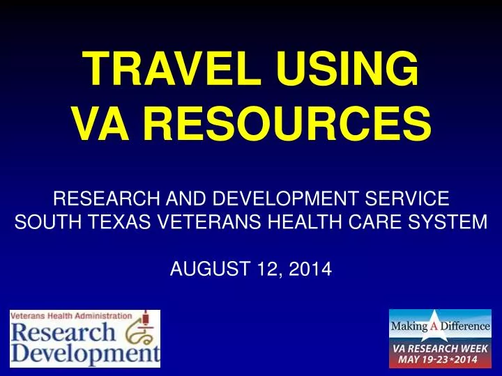 PPT - TRAVEL USING VA RESOURCES PowerPoint Presentation, free download ...