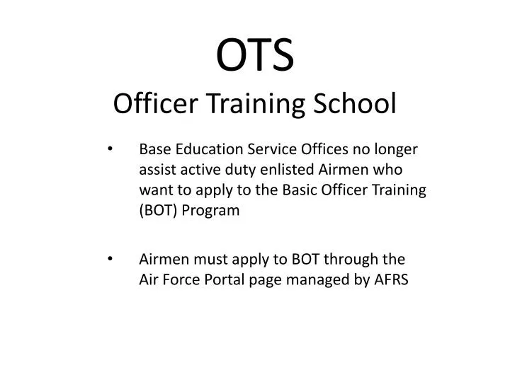 PPT - OTS Officer Training School PowerPoint Presentation, free ...