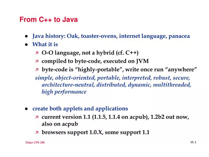 PPT - From C++ to Java PowerPoint Presentation, free download - ID:6250231