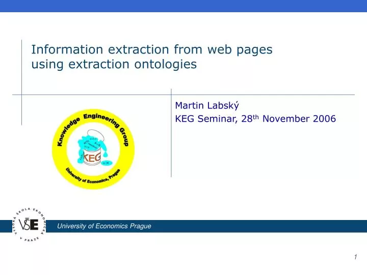 PPT - Information extraction from web pages using extraction ontologies PowerPoint Presentation ...