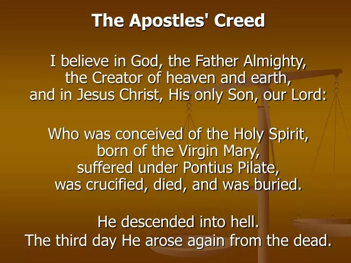 PPT - The Apostles' Creed PowerPoint Presentation, free download - ID ...