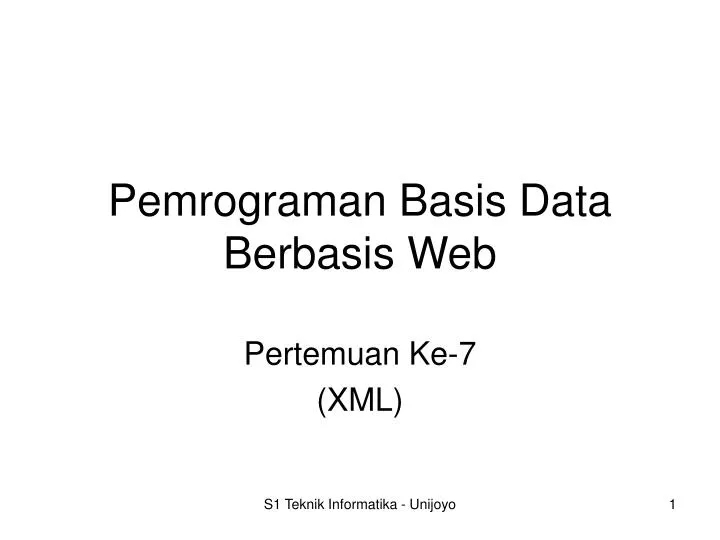 Ppt Pemrograman Basis Data Berbasis Web Powerpoint Presentation Free