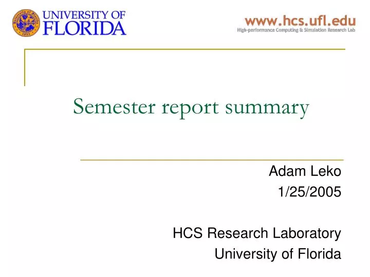 PPT - Semester report summary PowerPoint Presentation, free download ...