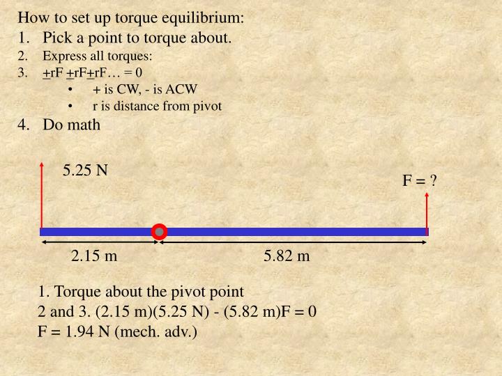 PPT - Statics: Torque Equilibrium PowerPoint Presentation - ID:6256863