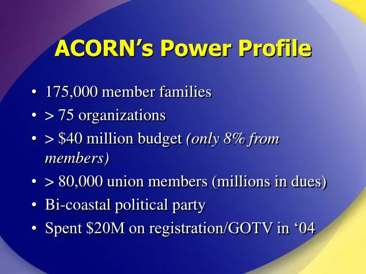PPT - ACORN’s Power Profile PowerPoint Presentation, free download - ID ...