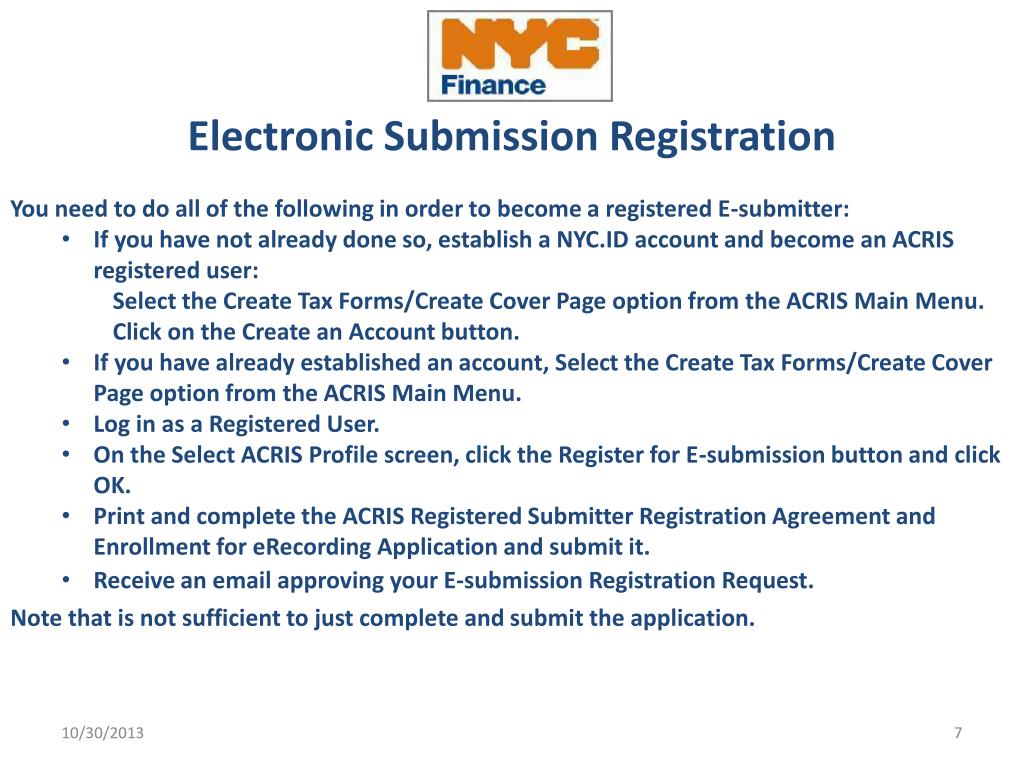 PPT - ACRIS E-Submission Guide: Portal Companies Next Steps PowerPoint ...