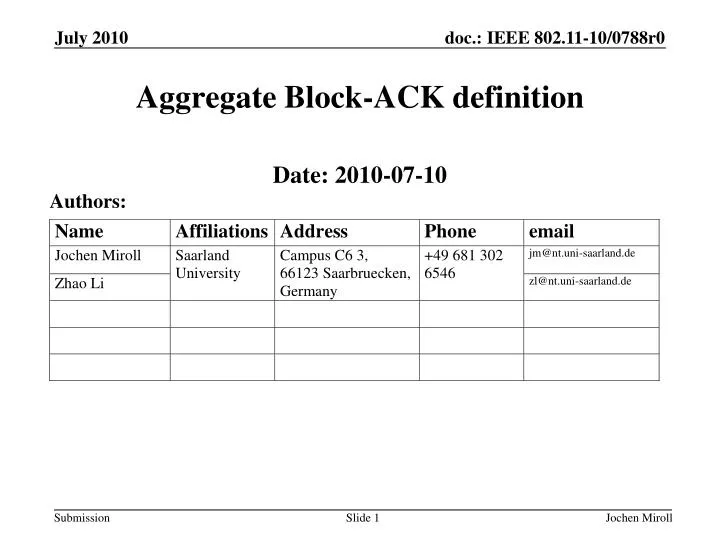 PPT - Aggregate Block-ACK definition PowerPoint Presentation, free ...