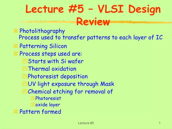 Ppt Lecture 5 Vlsi Design Review Powerpoint Presentation Free