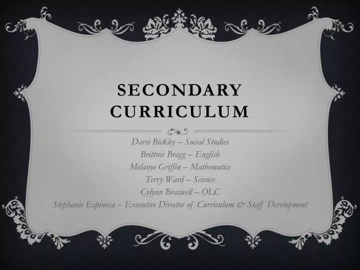 PPT - Secondary curriculum PowerPoint Presentation, free download - ID ...