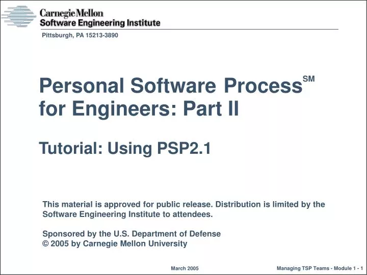 PPT - Personal Software Process SM for Engineers: Part II Tutorial ...
