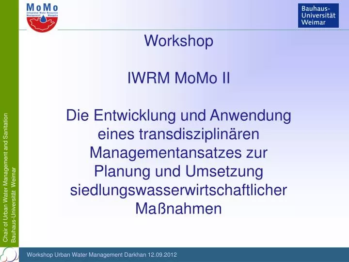 PPT - Workshop IWRM MoMo II PowerPoint Presentation, free download - ID:6260745