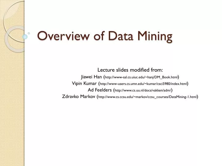 PPT - Overview of Data Mining PowerPoint Presentation, free download ...