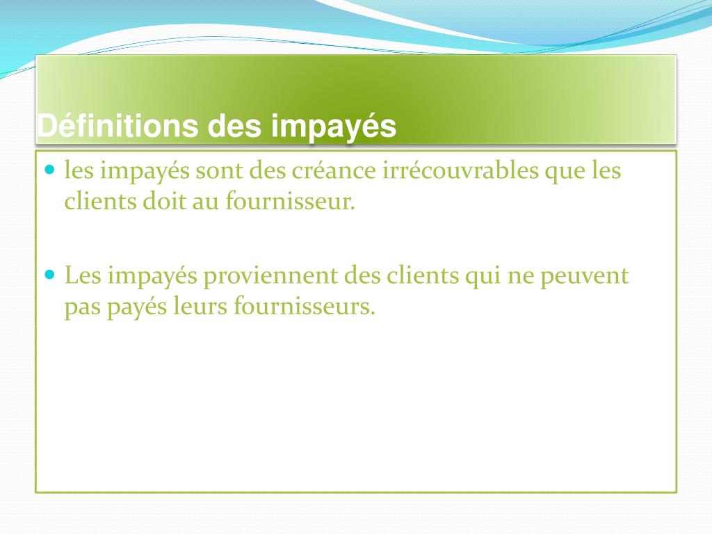 PPT - Les impayés PowerPoint Presentation, free download - ID:6262507