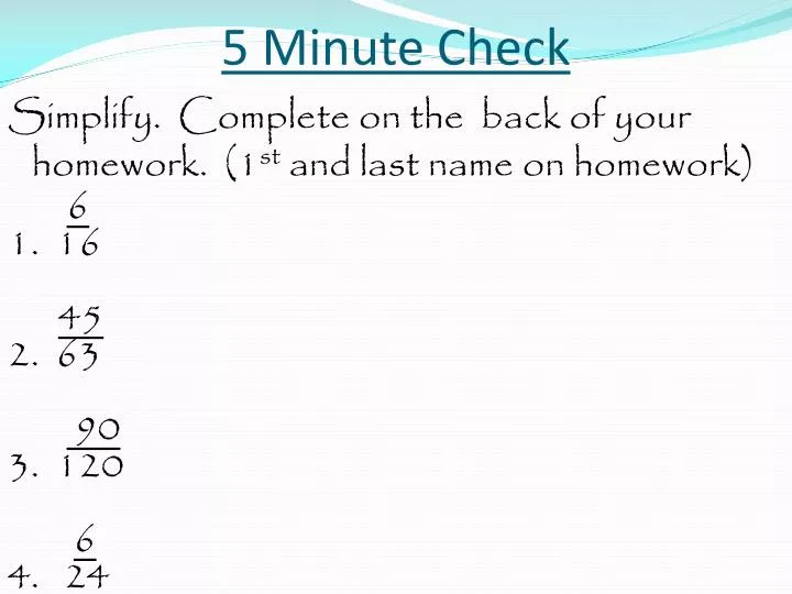 PPT - 5 Minute Check PowerPoint Presentation, free download - ID:6263127