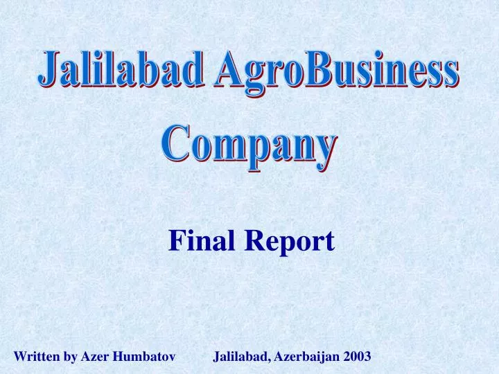 PPT - Final Report PowerPoint Presentation, free download - ID:6265243