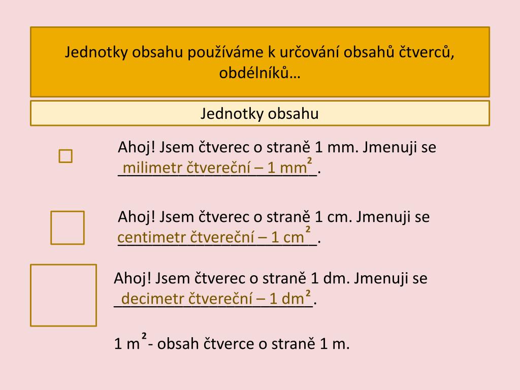 PPT - Obsah, jednotky obsahu 5. ročník PowerPoint Presentation, free ...