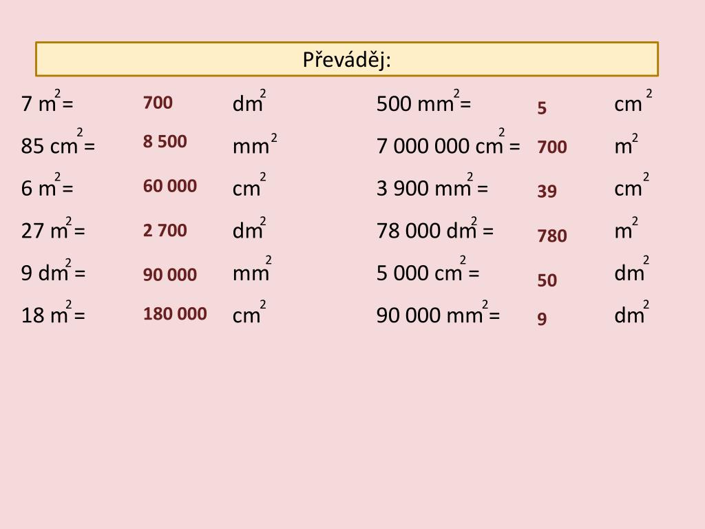 PPT - Obsah, jednotky obsahu 5. ročník PowerPoint Presentation, free ...
