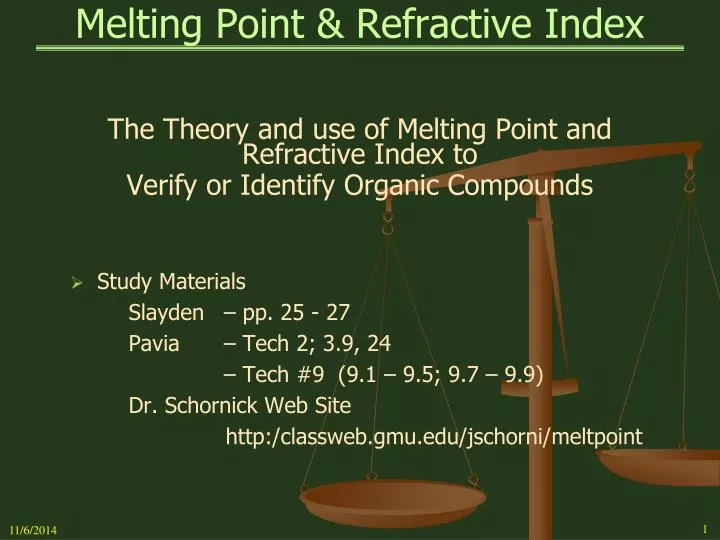 PPT - Melting Point & Refractive Index PowerPoint Presentation, free ...