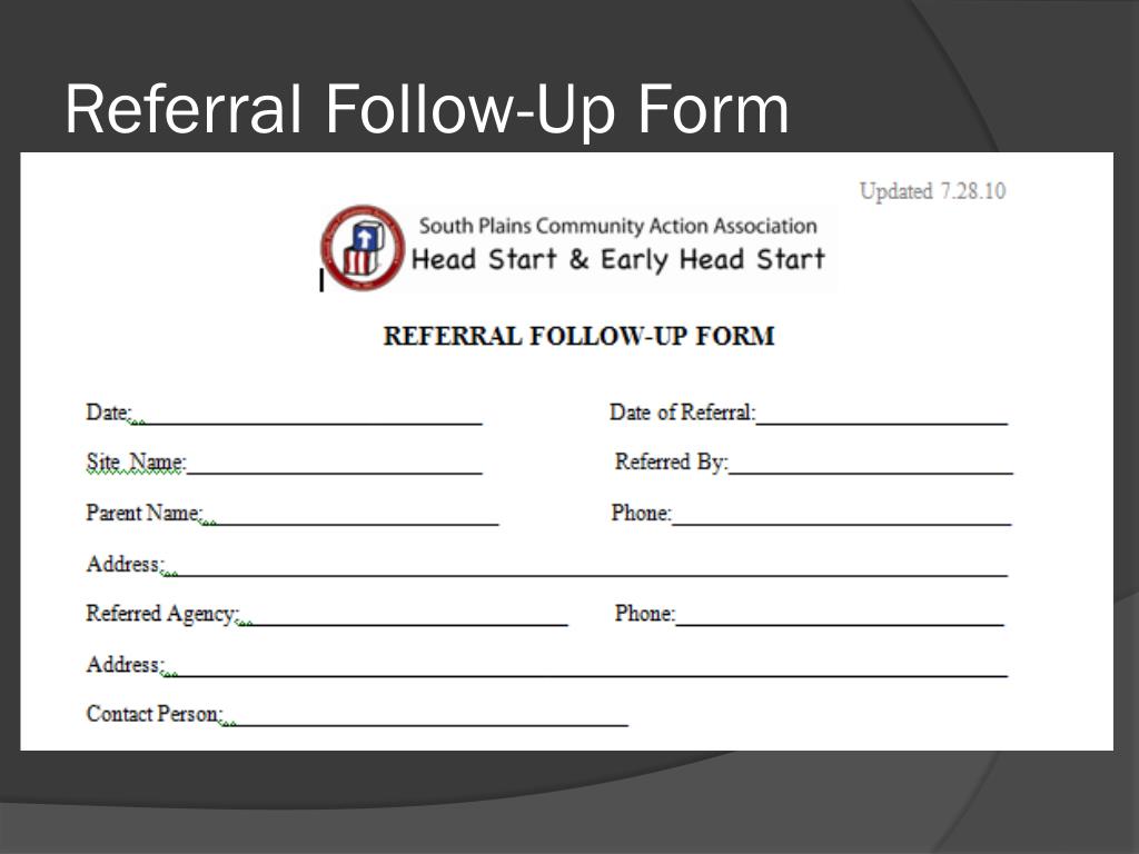 PPT - Referrals , Follow-Ups & Family Partnership Agreements PowerPoint ...