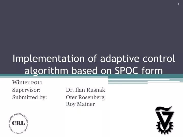 PPT - Implementation of adaptive control algorithm based on SPOC form PowerPoint Presentation ...