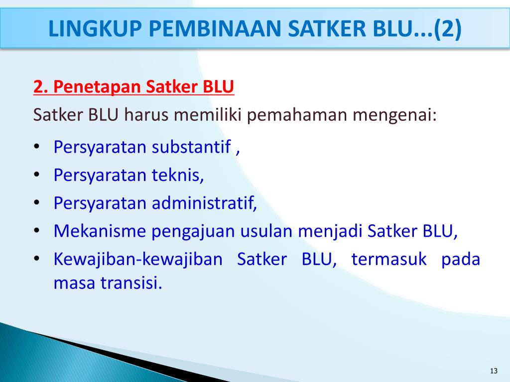 PPT - PEMBINAAN SATKER BLU Oleh Kanwil DJPBN PowerPoint Presentation ...