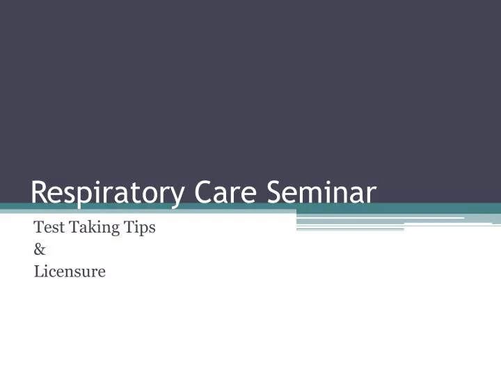 PPT - Respiratory Care Seminar PowerPoint Presentation, free download ...