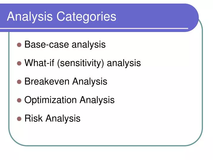 PPT - Analysis Categories PowerPoint Presentation, free download - ID ...