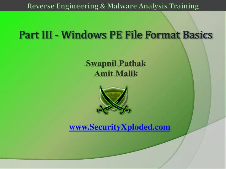 PPT - Part III - Windows PE File Format Basics PowerPoint Presentation ...