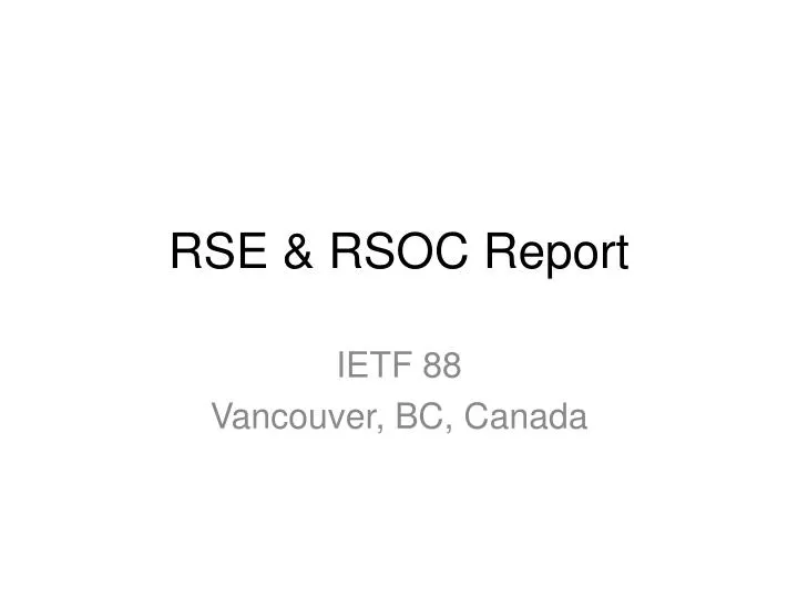 PPT - RSE & RSOC Report PowerPoint Presentation, free download - ID:6271923
