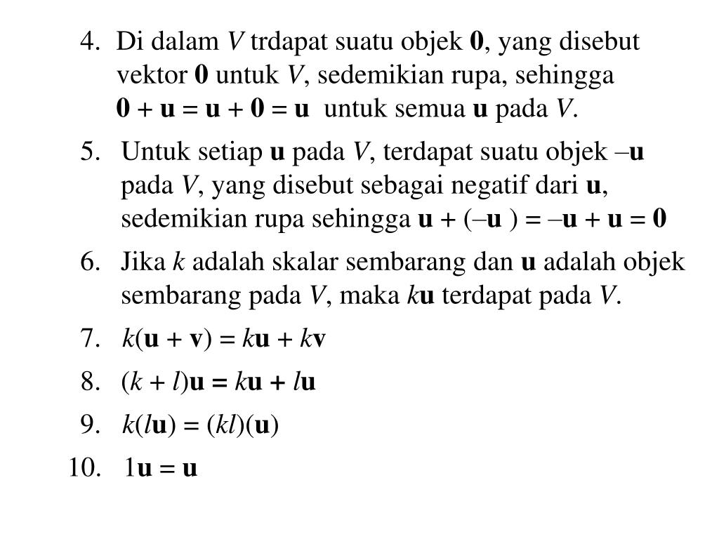 PPT - BAB VII RUANG VEKTOR UMUM PowerPoint Presentation, free download ...