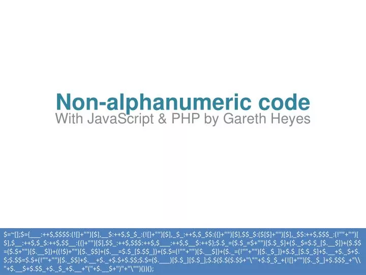 PPT Non alphanumeric Code PowerPoint Presentation Free Download ID