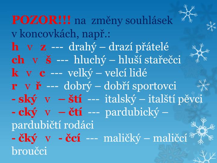 PPT - Pravopis i/í, y/ý v koncovkách přídavných jmen PowerPoint ...