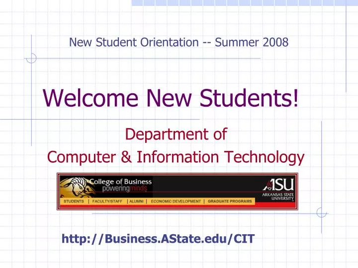 PPT - Welcome New Students! PowerPoint Presentation, free download - ID ...