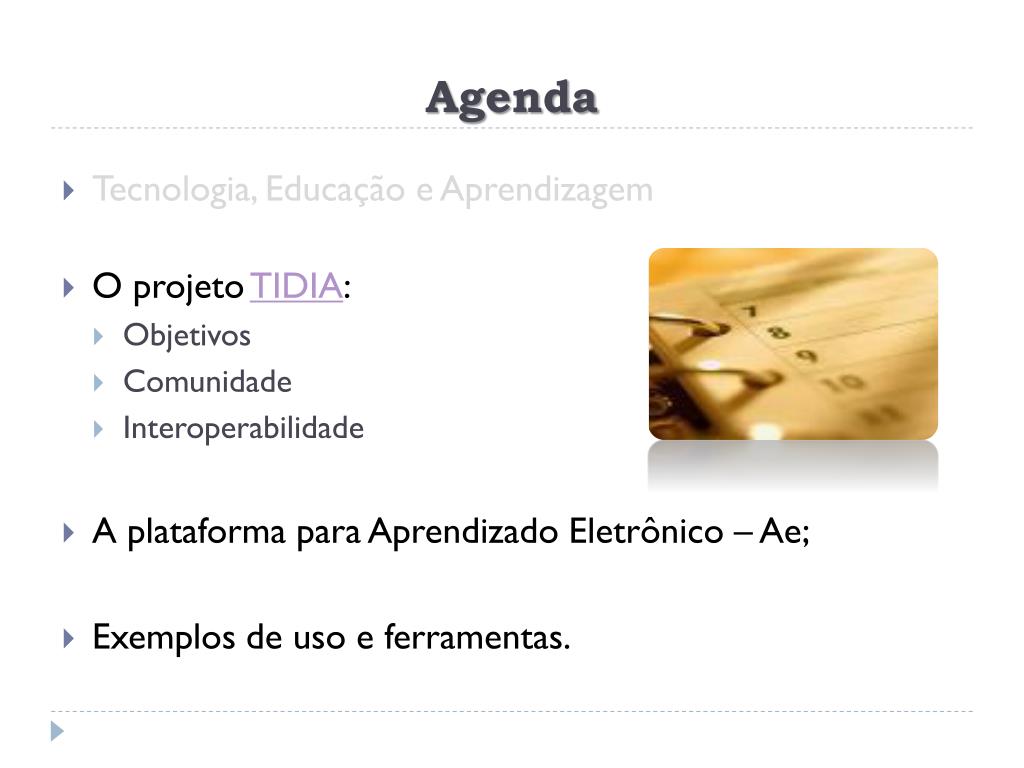 PPT - Tidia-Ae : Technology for Learning and Education Por Wilson ...