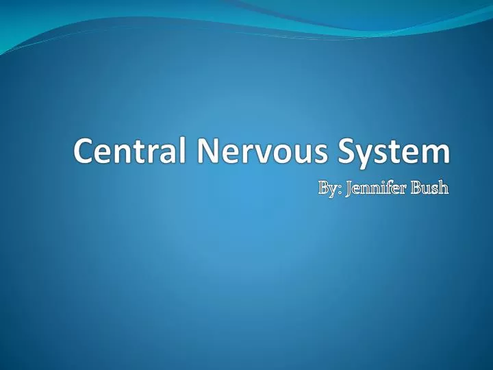 PPT - Central Nervous System PowerPoint Presentation, free download ...