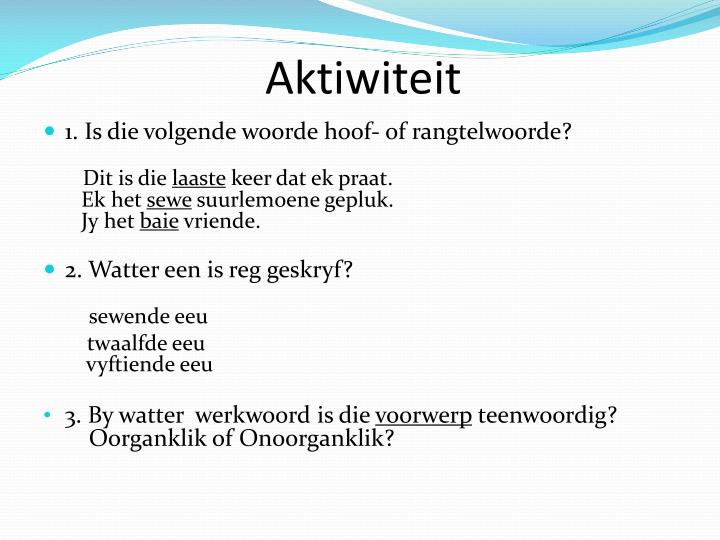 PPT - Woordsoorte PowerPoint Presentation - ID:6283110