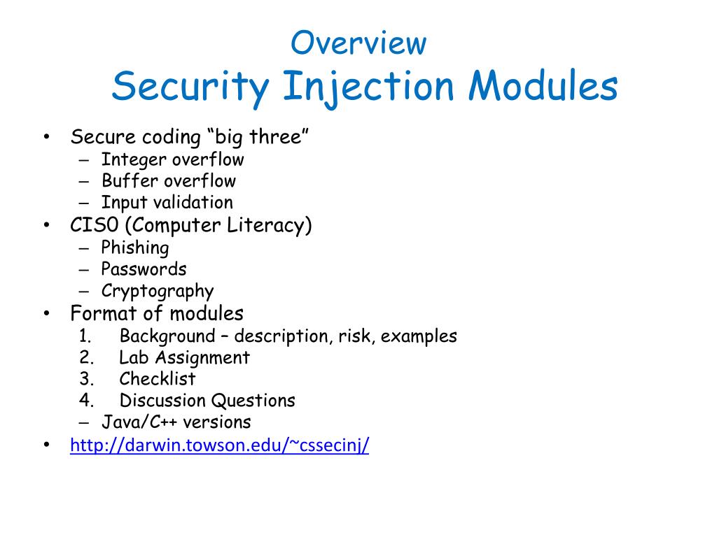 Ppt Security Injections Workshop January 2010 Powerpoint