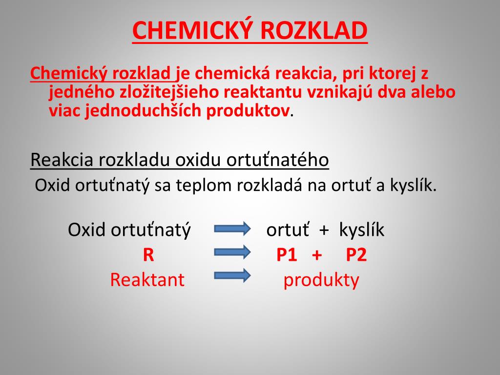 PPT - SPOZNÁVAME CHEMICKÉ REAKCIE V NAŠOM OKOLÍ PowerPoint Presentation ...