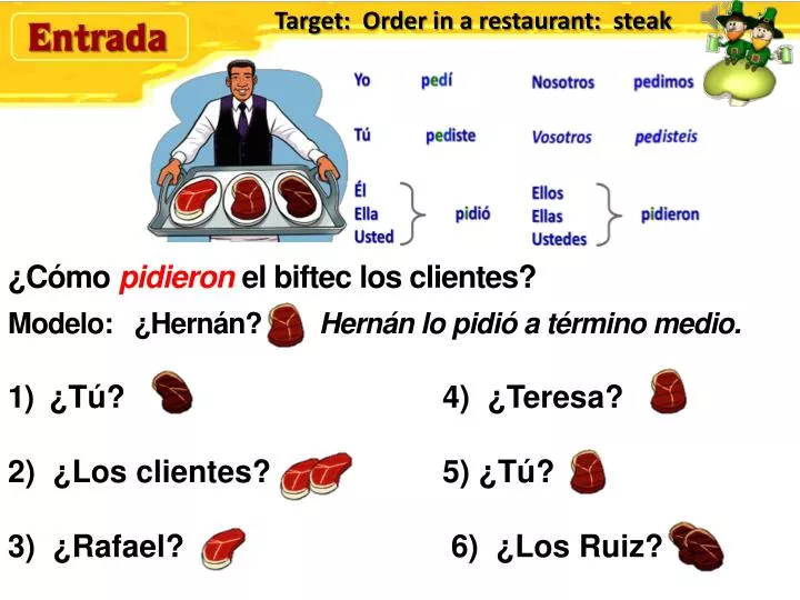 PPT - ¿ Cómo pidieron el biftec los clientes ? PowerPoint Presentation ...