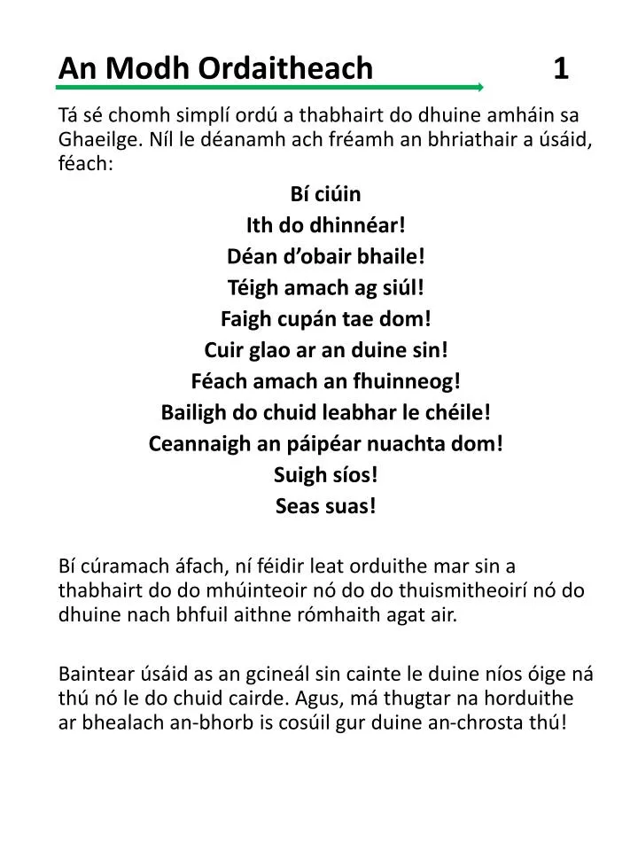 PPT - An Modh Ordaitheach 1 PowerPoint Presentation, free download - ID ...