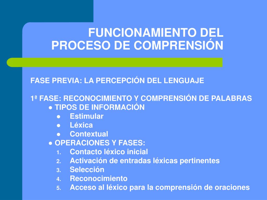 PPT - TALLER DE COMPRENSIÓN LECTORA EN LA EDUCACIÓN SECUNDARIA (Teoría ...