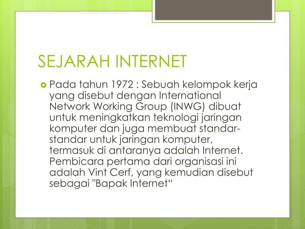 PPT - Pertemuan I SEJARAH TEKNOLOGI INTERNET PowerPoint Presentation ...