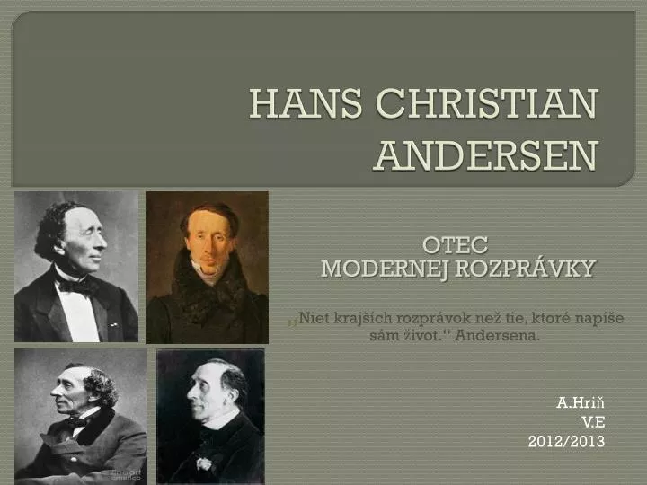 PPT - HANS CHRISTIAN ANDERSEN PowerPoint Presentation, free download ...