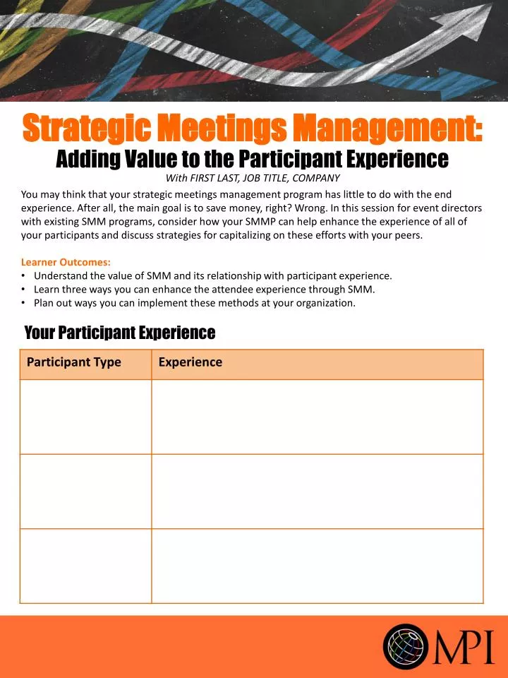 PPT - Strategic Meetings Management: Adding Value to the Participant ...