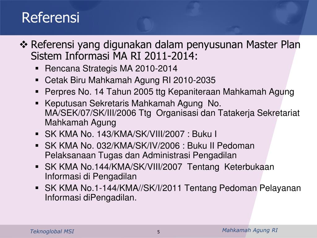 PPT - MASTER PLAN SISTEM INFORMASI MAHKAMAH AGUNG REPUBLIK INDONESIA ...