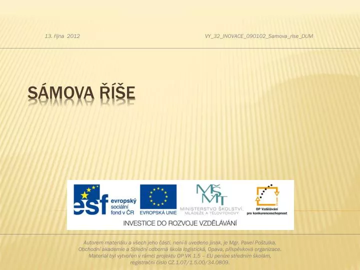 PPT - Sámova říše PowerPoint Presentation, free download - ID:6291016