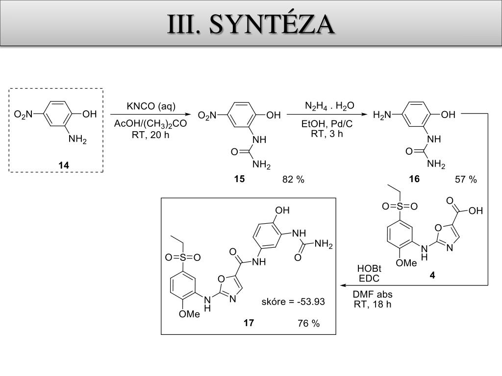 PPT - Syntéza prekurzorov a N-arylaminooxazolkarboxamidových ...