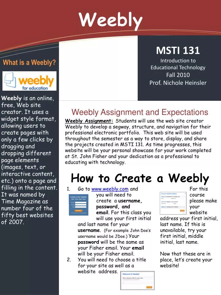 PPT - Weebly PowerPoint Presentation, free download - ID:6293014